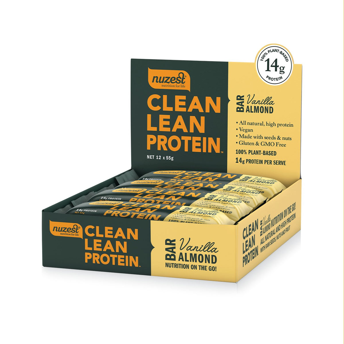 NUZEST CLEAN LEAN PROTEIN BAR VANILLA/ALMOND 55GM | Way of Life Health ...